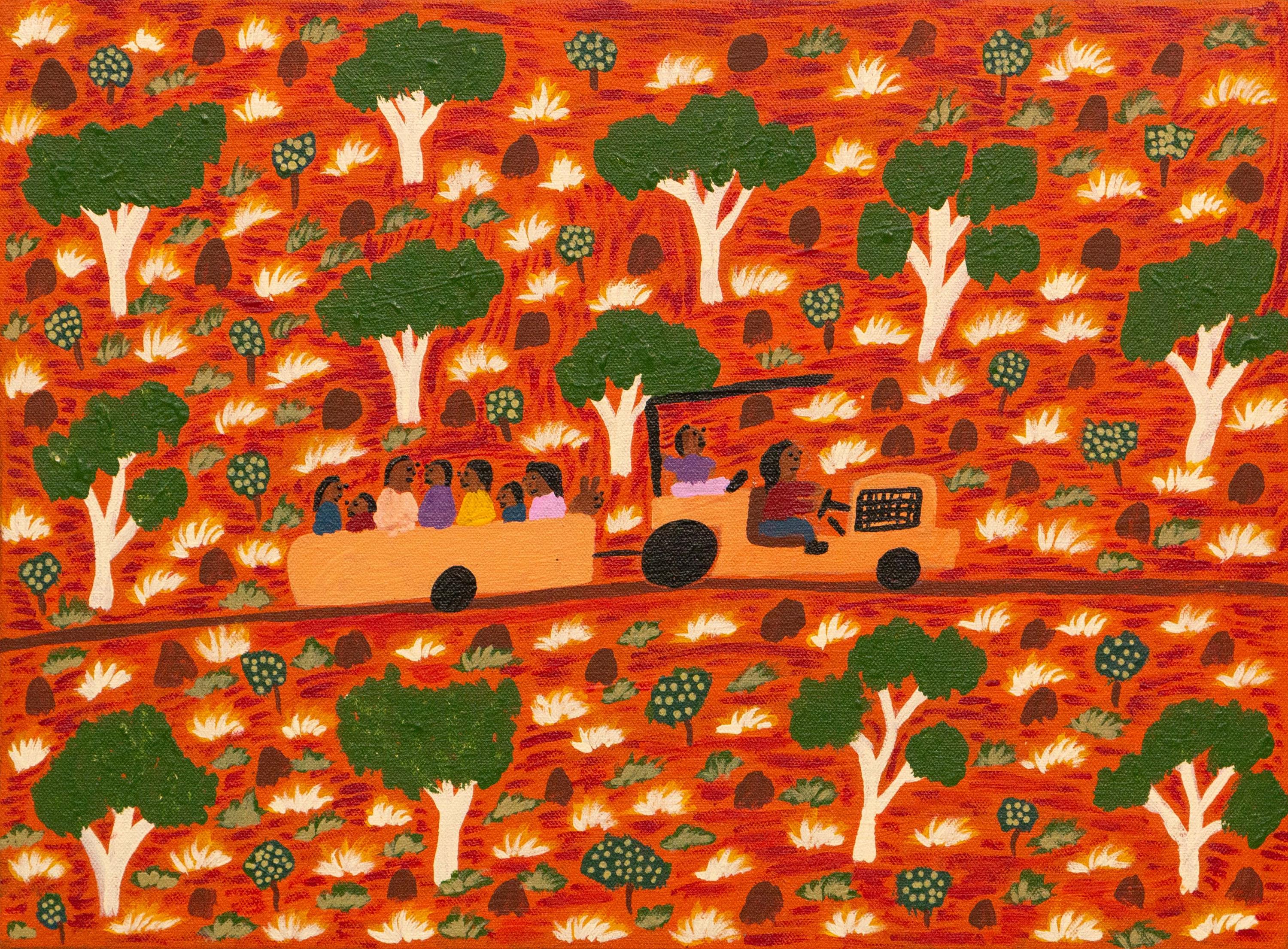 Hunting in Alroy Downs, 41x30 cm – Artists of the Barkly